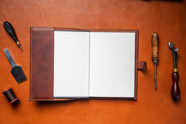 Brown A5 Notebook Cover - J.H. Leather